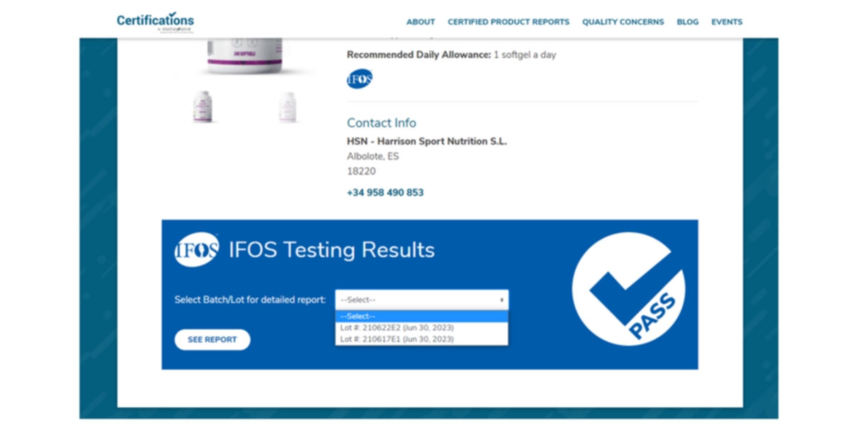 HSN Holds IFOS Certification for Ultra Omega-3 TG 1000mg
